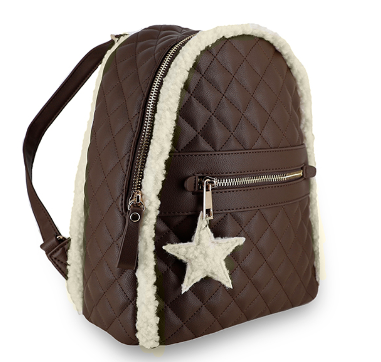 Chocolate Backpack with Sherpa Trim – Sweet Pea Children
